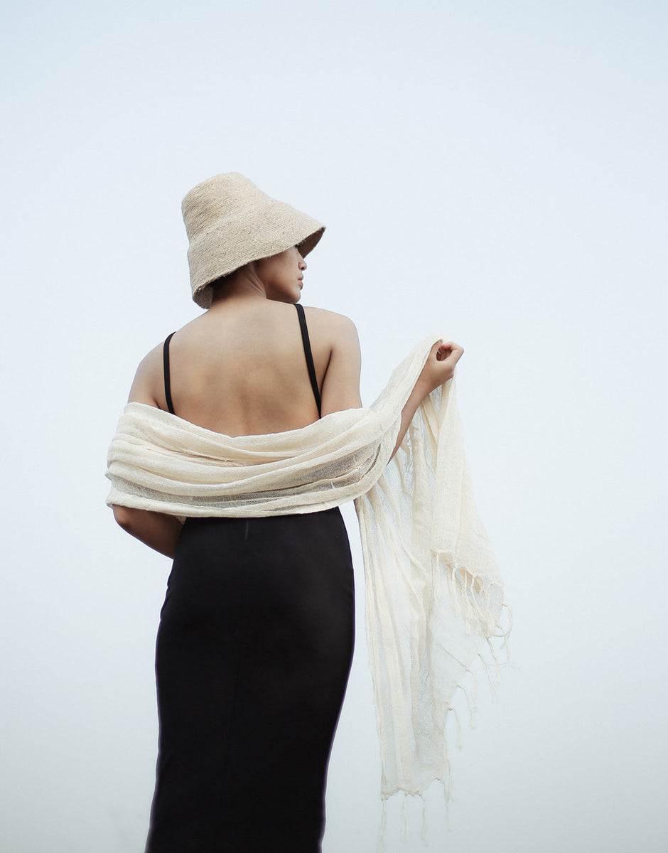 Blanco Hand-loomed Raw Cotton Scarf – Bakhir Remnants Boutique & Designs